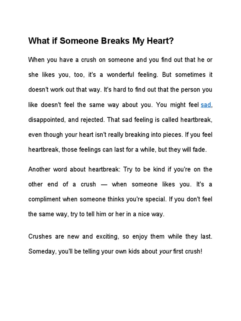 Understanding Heartbreak from Crushes | PDF