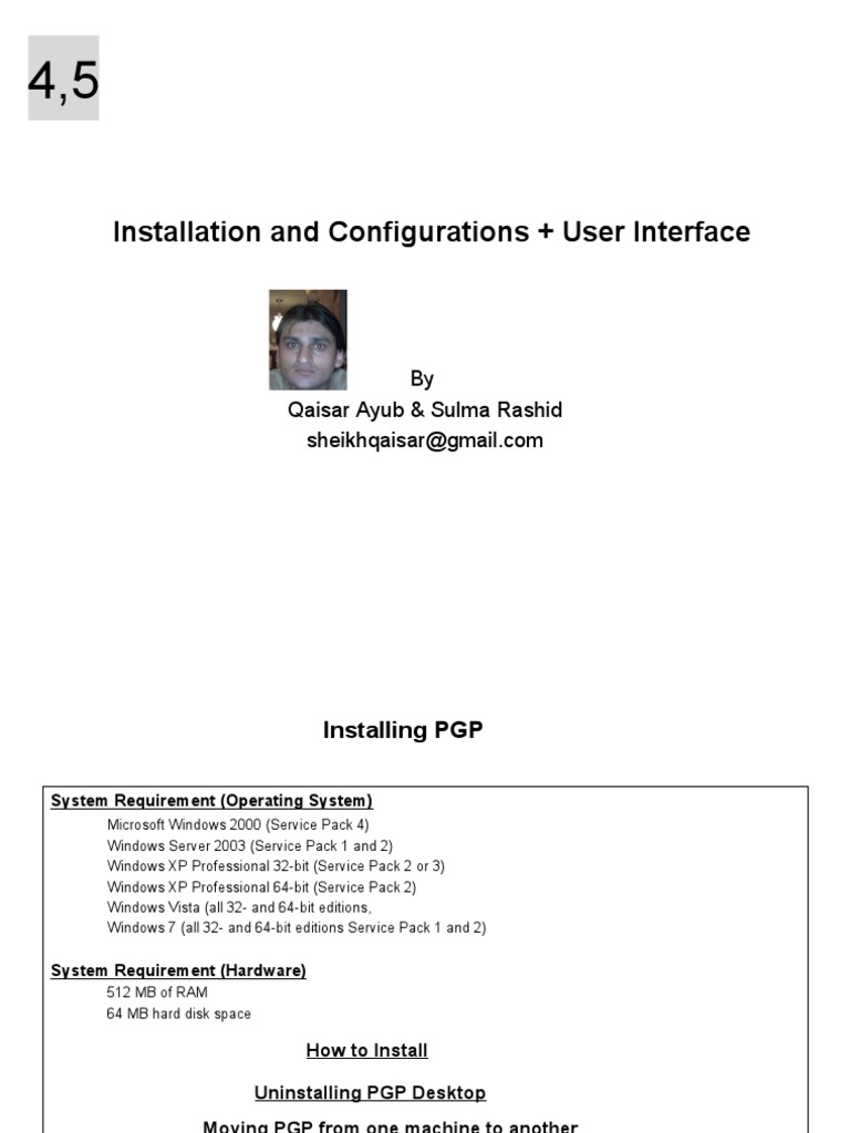 PGP Installation and Configurations + User Interface | PDF | Software ...