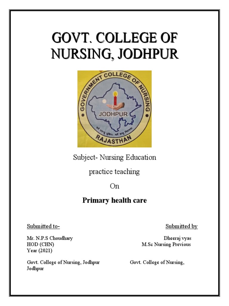 Lesson Plan On Phc Pdf Health Care Health Sciences