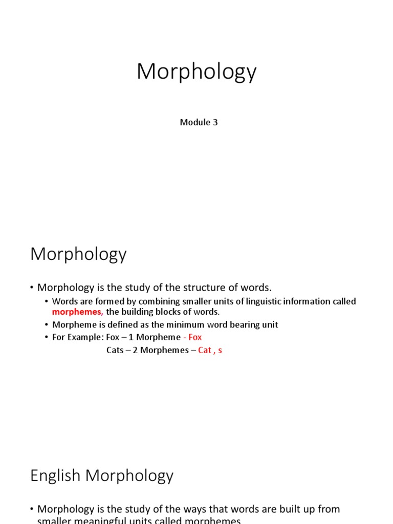 Morphology | PDF | Morphology (Linguistics) | Word