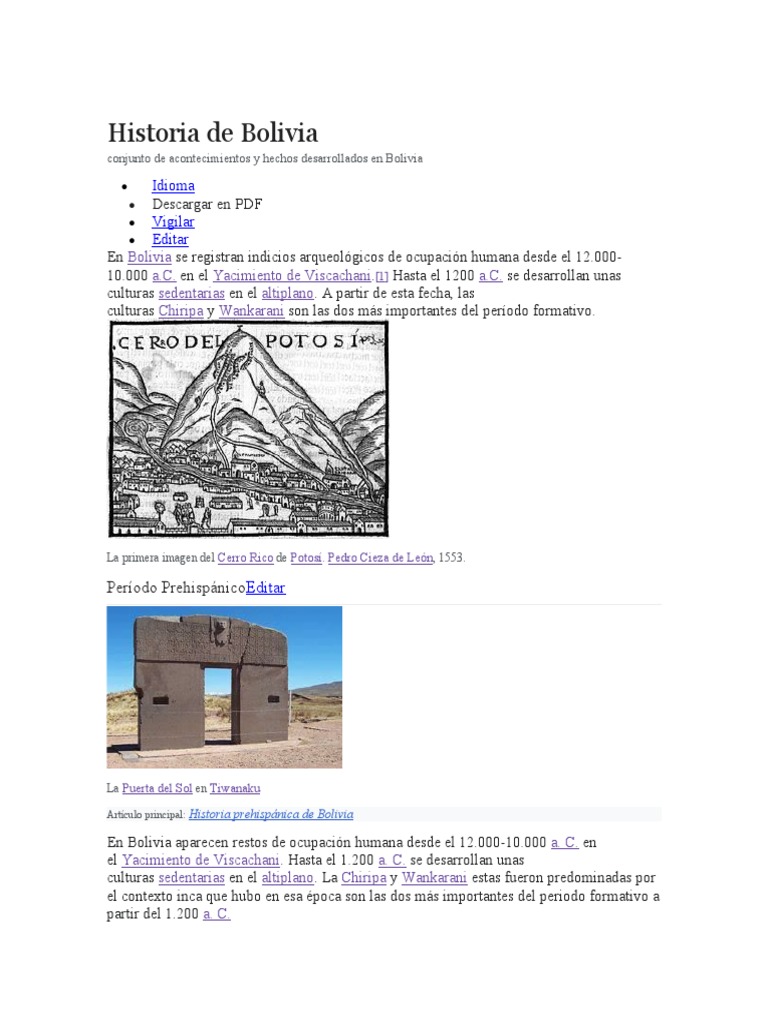 Historia de Bolivia | PDF | Bolivia | Comunidad andina