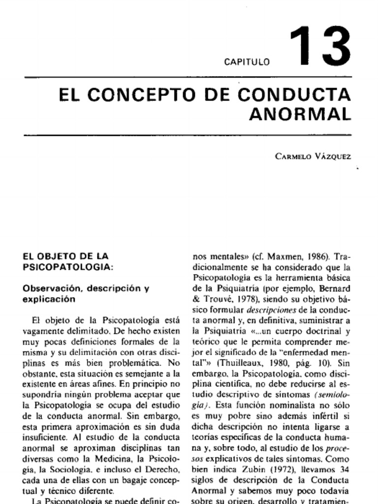 El Concepto de Conducta Anormal | PDF
