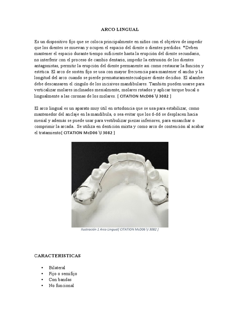 Arco Lingual Custode | PDF | Ortodoncia | Diente
