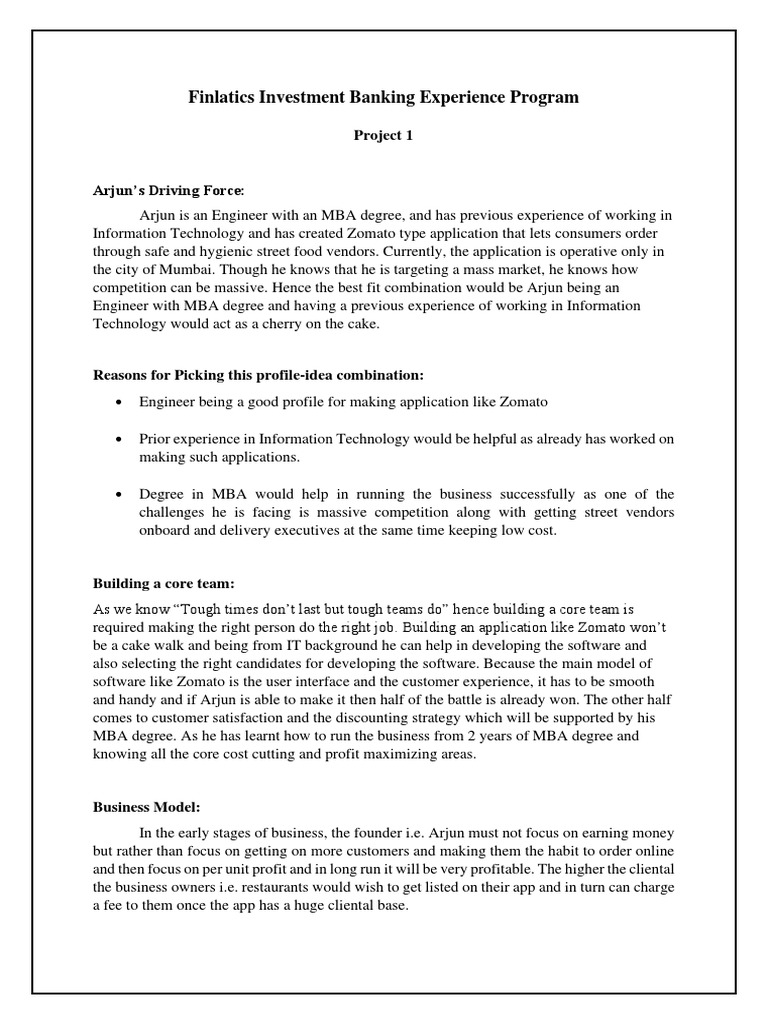 Finlatics Investment Banking Program Overview | PDF | Startup Company ...