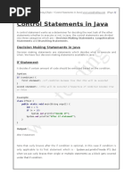 Java Control Statements PPT | PDF | Control Flow | Software Development
