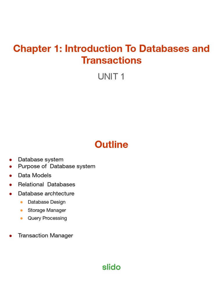 Chapter 1 Introduction To Databases and Transactions | PDF | Databases | Relational Database