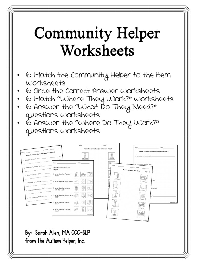 Community Helper Worksheets | PDF | Health Sciences
