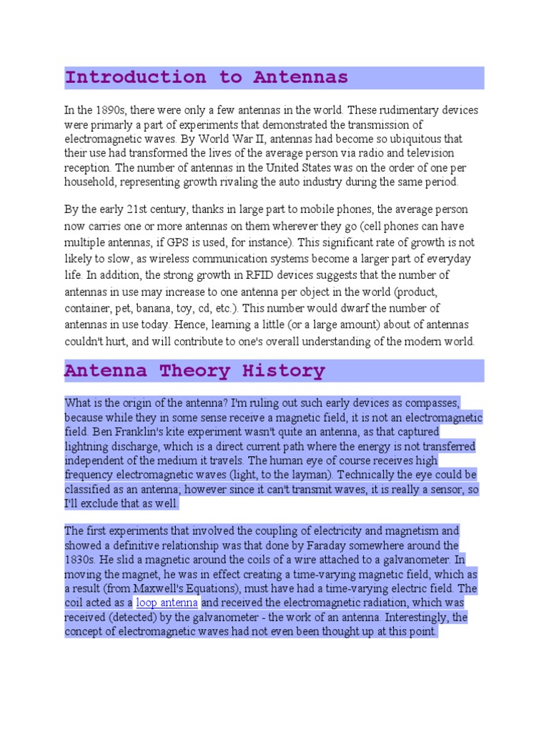 Introduction To Antennas: Loop Antenna | PDF | Antenna (Radio ...