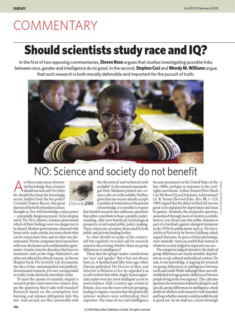 Should Scientists Study Race and Iq No - Rose | PDF | Race (Human ...