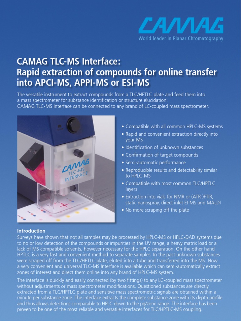 Flyer TLC MS | PDF | Liquid Chromatography–Mass Spectrometry | Thin ...
