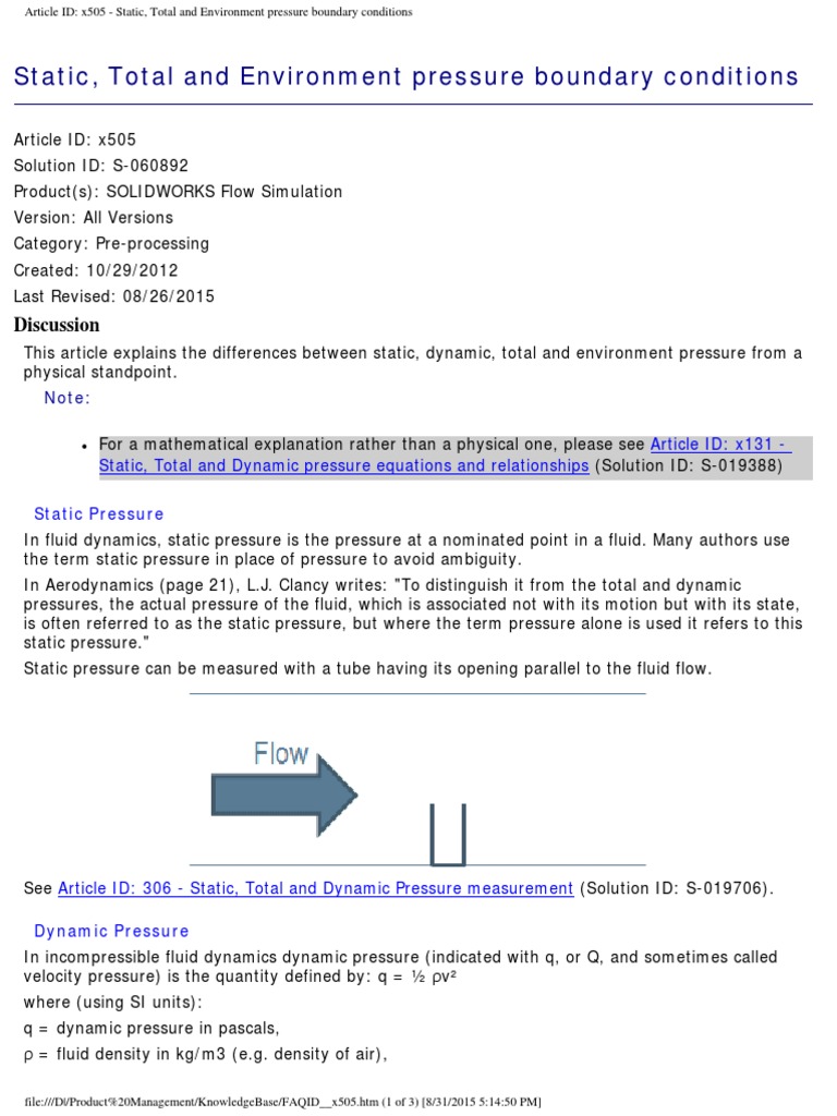 Pressure Boundary Conditions Explained | PDF | Fluid Dynamics | Pressure