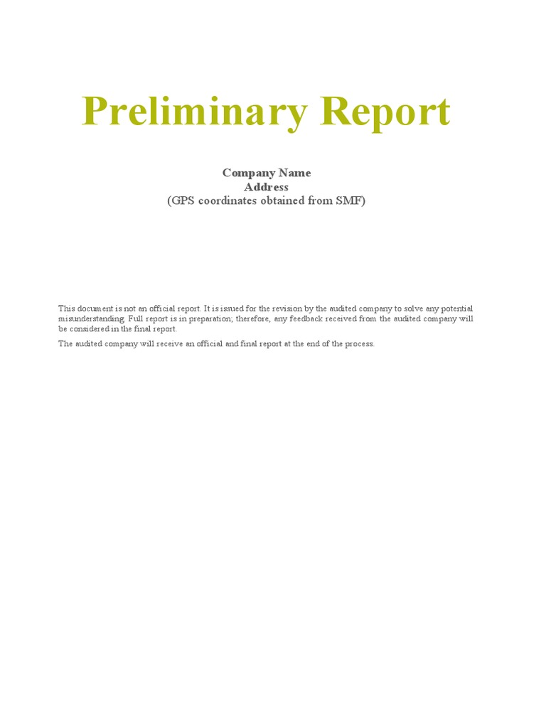 Preliminary Report: (GPS Coordinates Obtained From SMF) | PDF ...