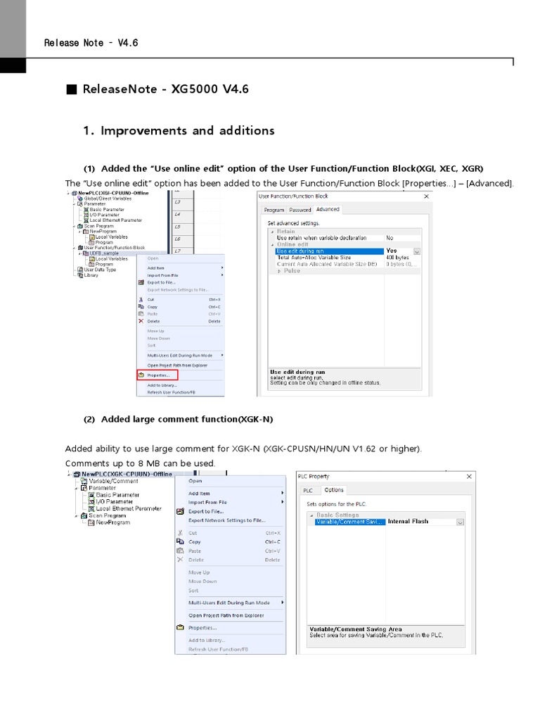 Release Note Summary | PDF | Subroutine | Programmable Logic Controller