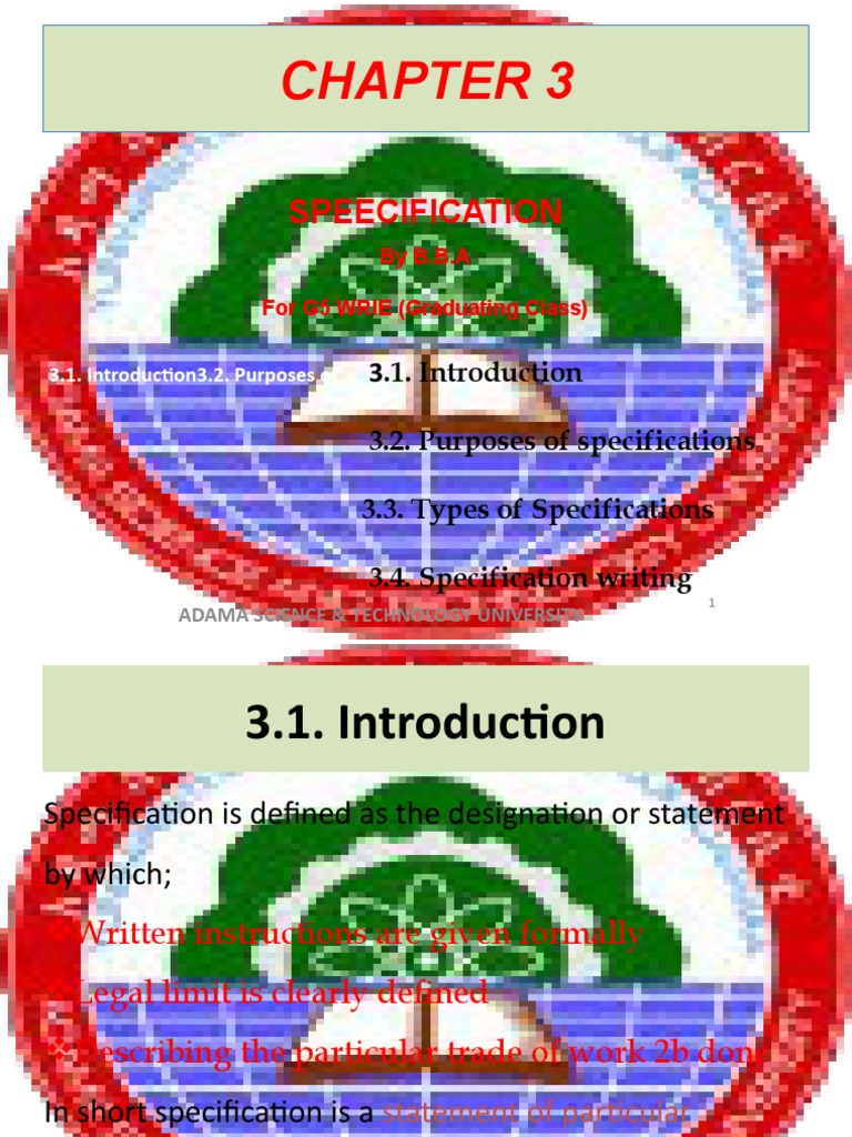 CHAPTER 3 Specification | PDF | Specification (Technical Standard)