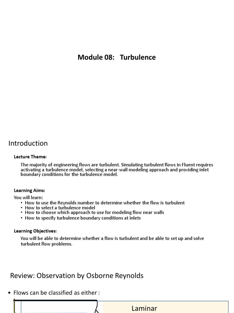 Module 08: Turbulence | PDF | Turbulence | Fluid Dynamics