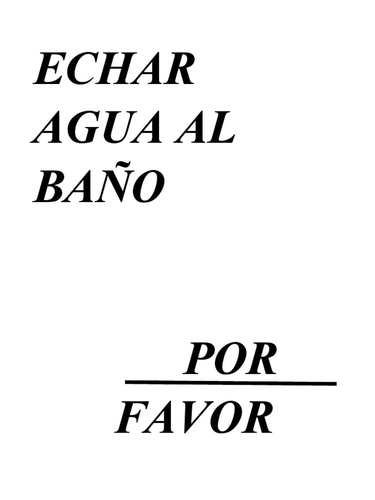 Echar Agua Al Baño | PDF