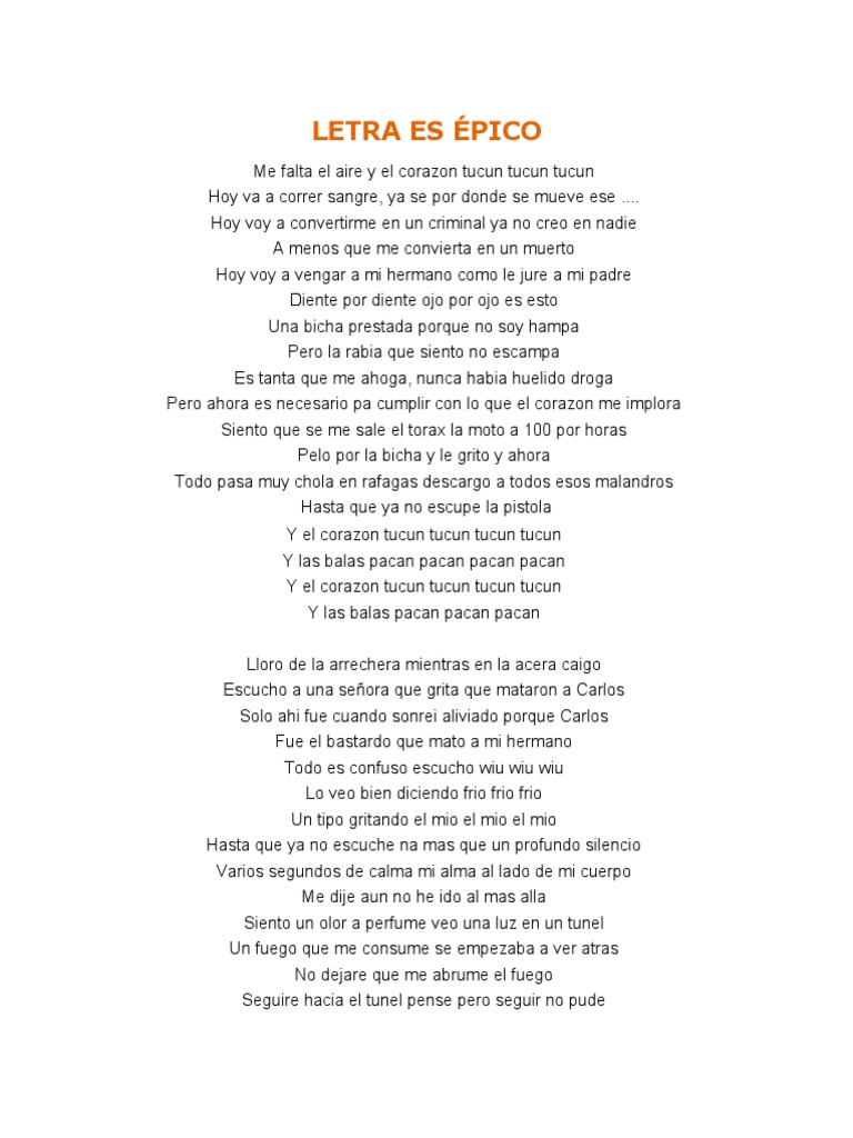 LETRA ES ÉPICO de Canserbero | PDF