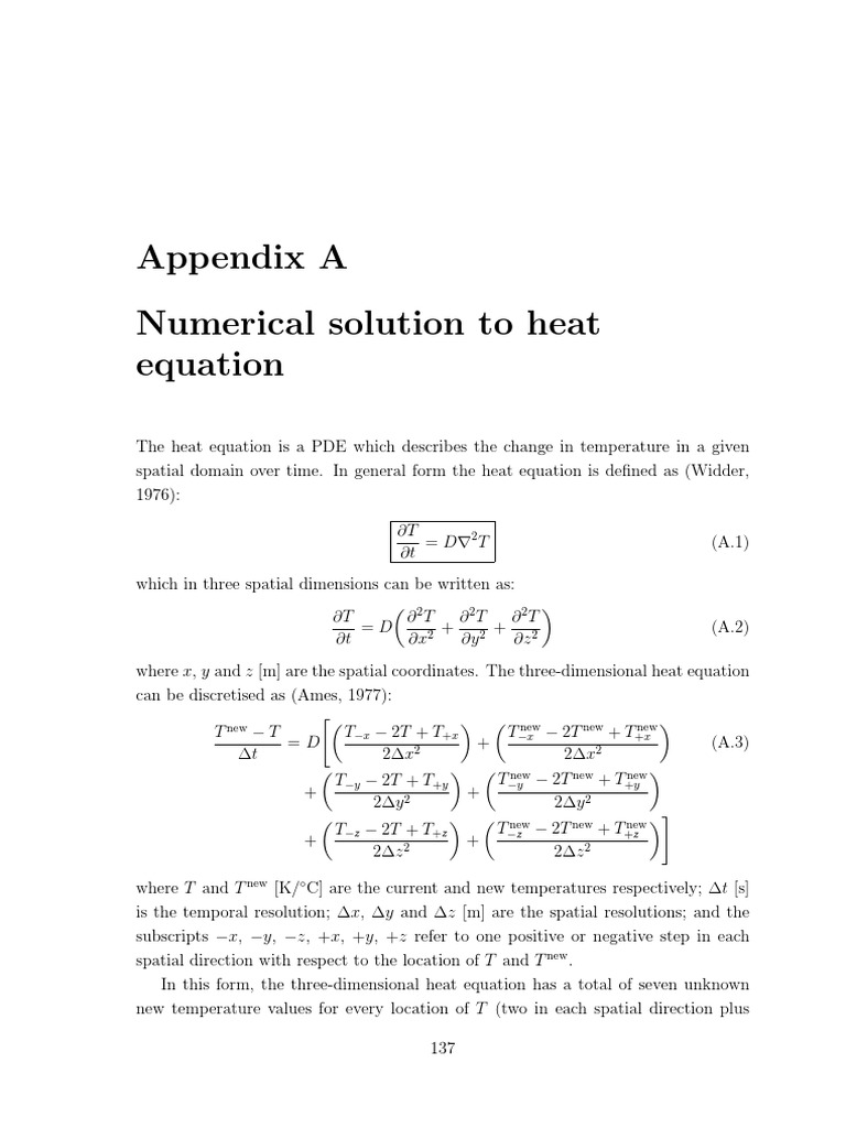 Appendix A Numerical Solution To Heat Equation | Download Free PDF ...