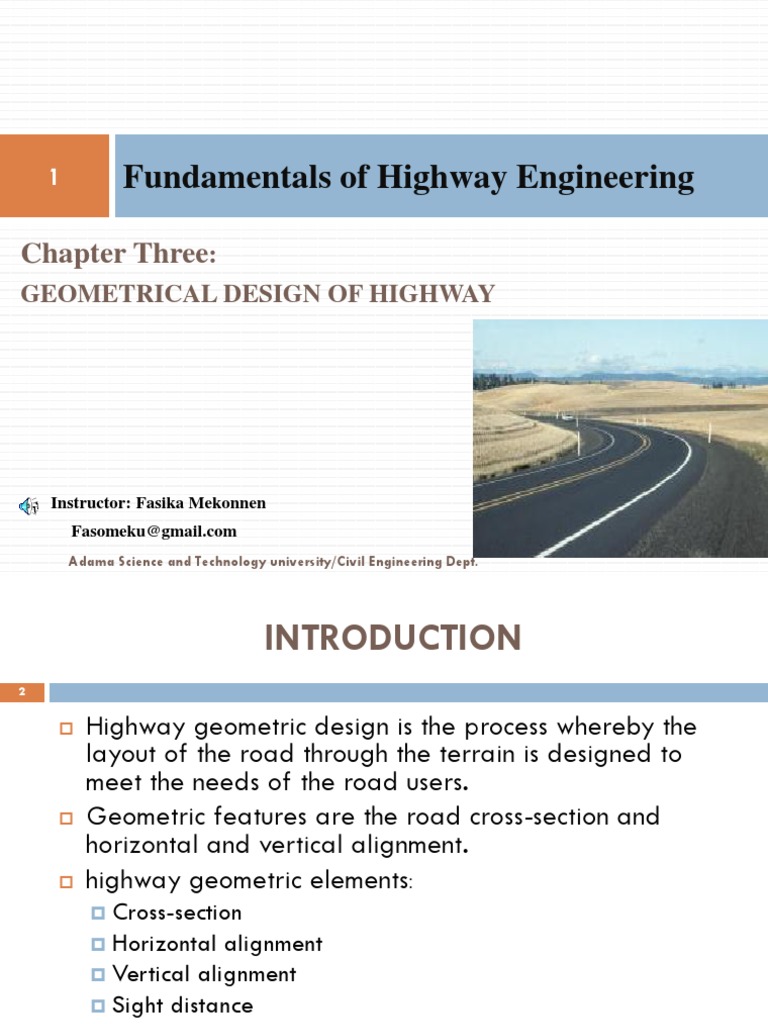 Highway Geometric Design Fundamentals | PDF | Lane | Traffic