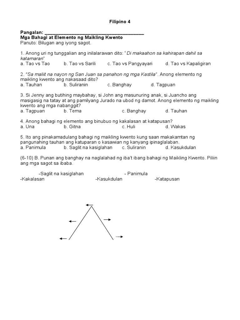 FILIPINO 4 (Elemento NG Kwento) | PDF