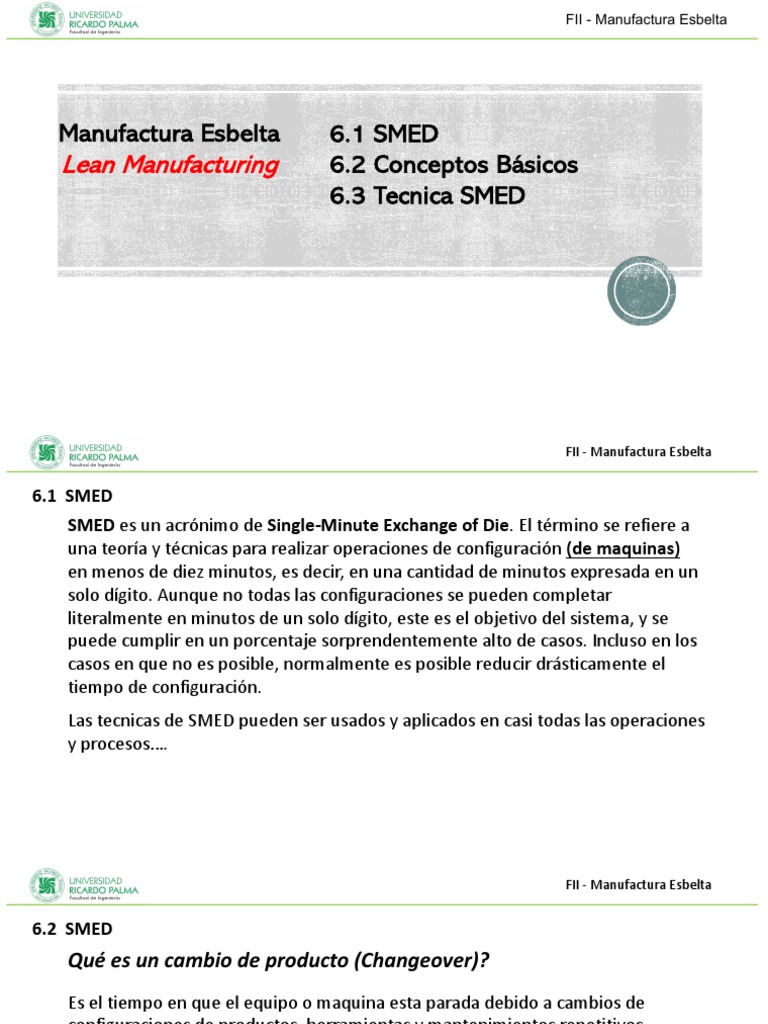 Sem 10 - Smed | PDF | Lean Manufacturing | Economias