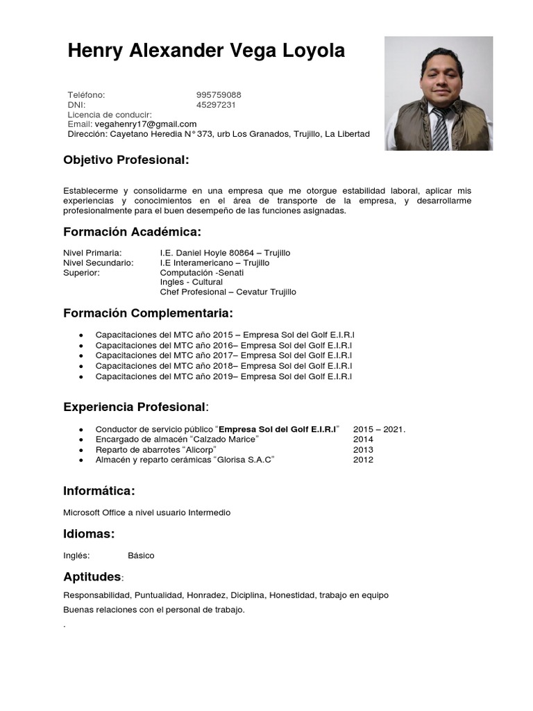 Curriculum Vitae Henry | PDF