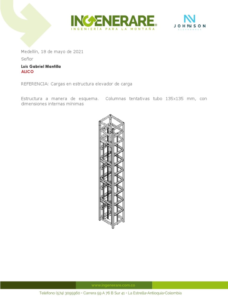 Cargas Elevador | PDF | Ascensor | Mecanica clasica