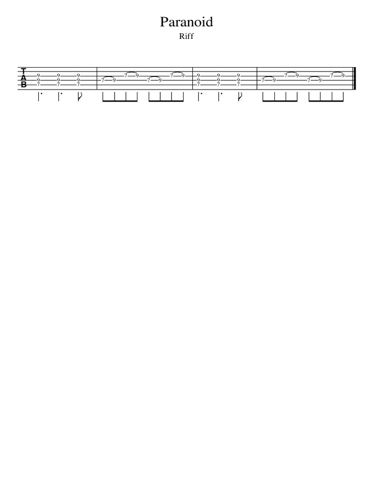 Paranoid Riff | PDF
