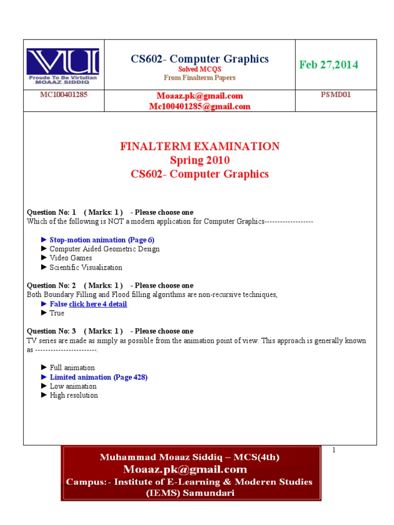 CS602 Finalterm Solved MCQs With References by Moaaz | PDF | Euclidean ... CS602 Finalterm Solved MCQs With References by Moaaz | PDF | Euclidean ...
