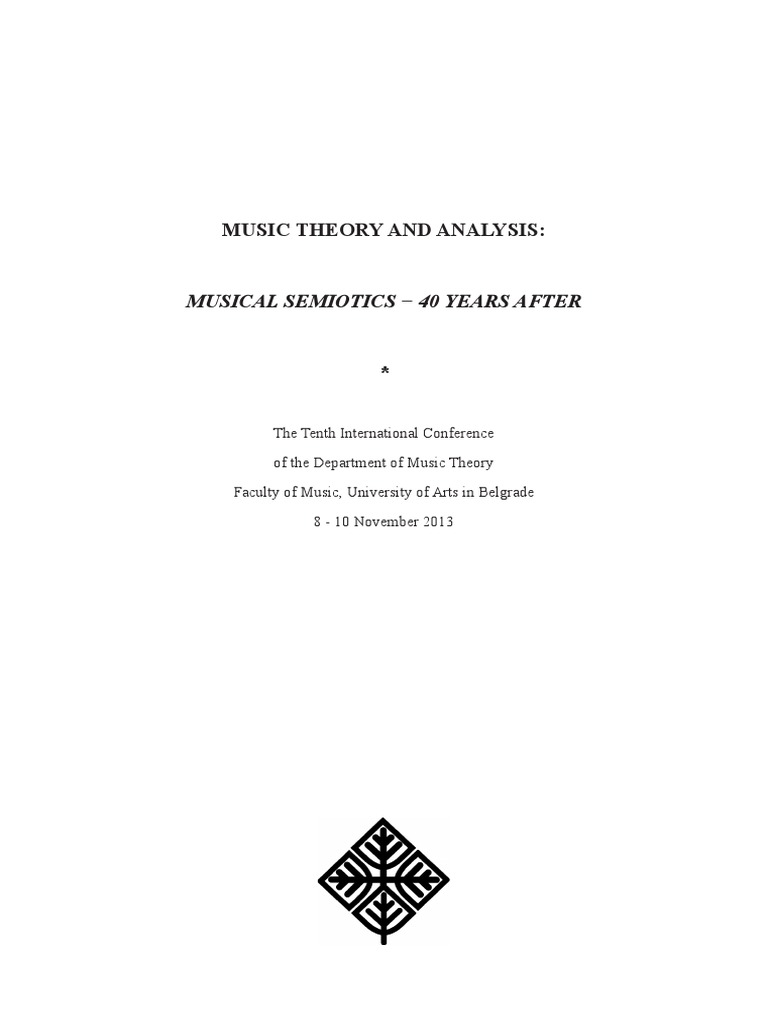 Music Theory and Analysis:: Musical Semiotics 40 Years After | PDF ...