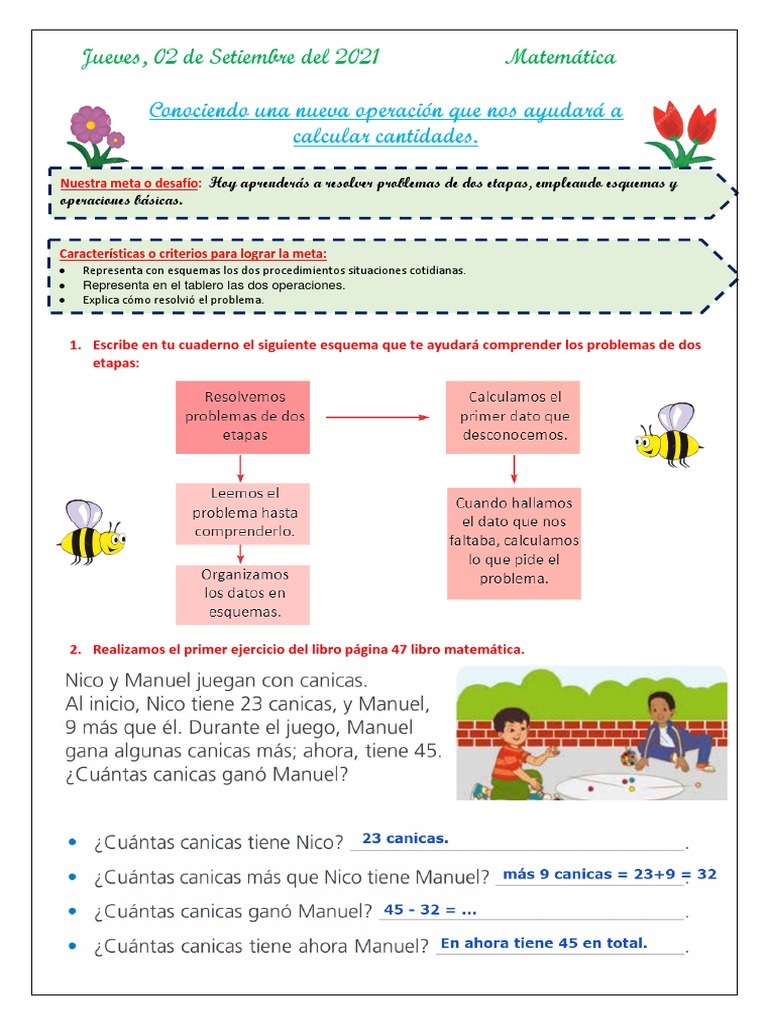 Problemas de Dos Etapas en Matemáticas | PDF