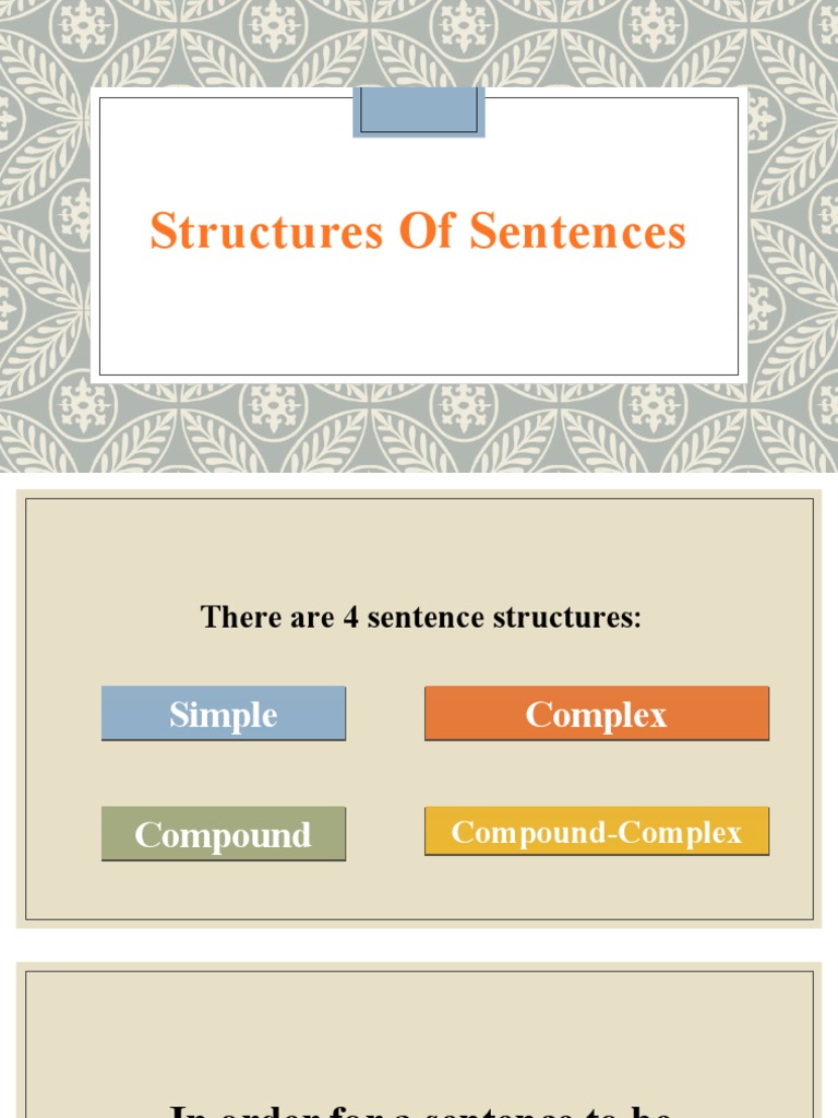 Structures of Sentences | PDF | Linguistic Morphology | Syntax