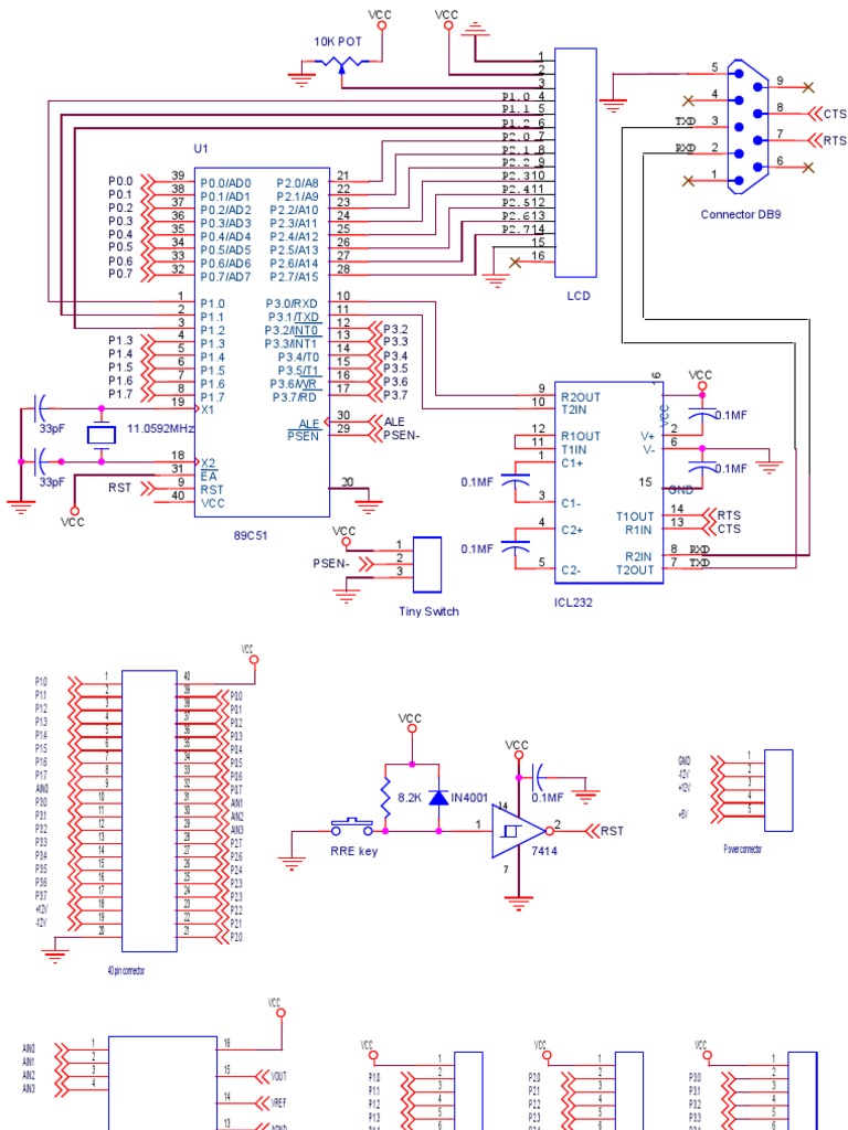 89c51 - Projectboard - Circuit Diagram | PDF