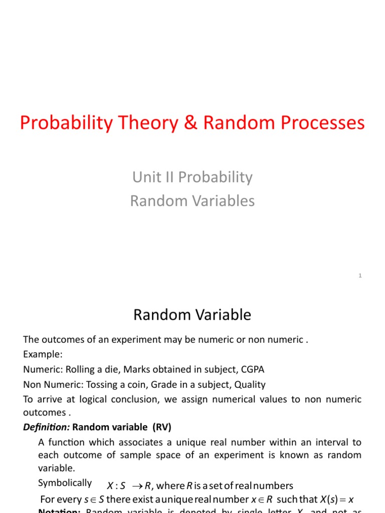 PRP - Unit 2 | PDF | Probability Distribution | Random Variable