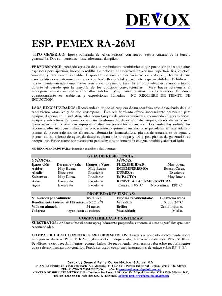 Devox: Esp. Pemex Ra-26M | PDF | Hormigón | Acero