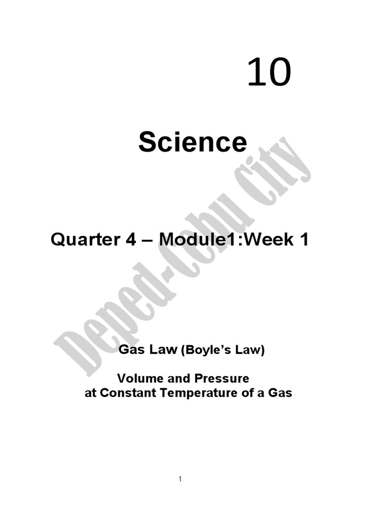 G10 - 4q.week 1, Module 1 | PDF | Gases | Temperature