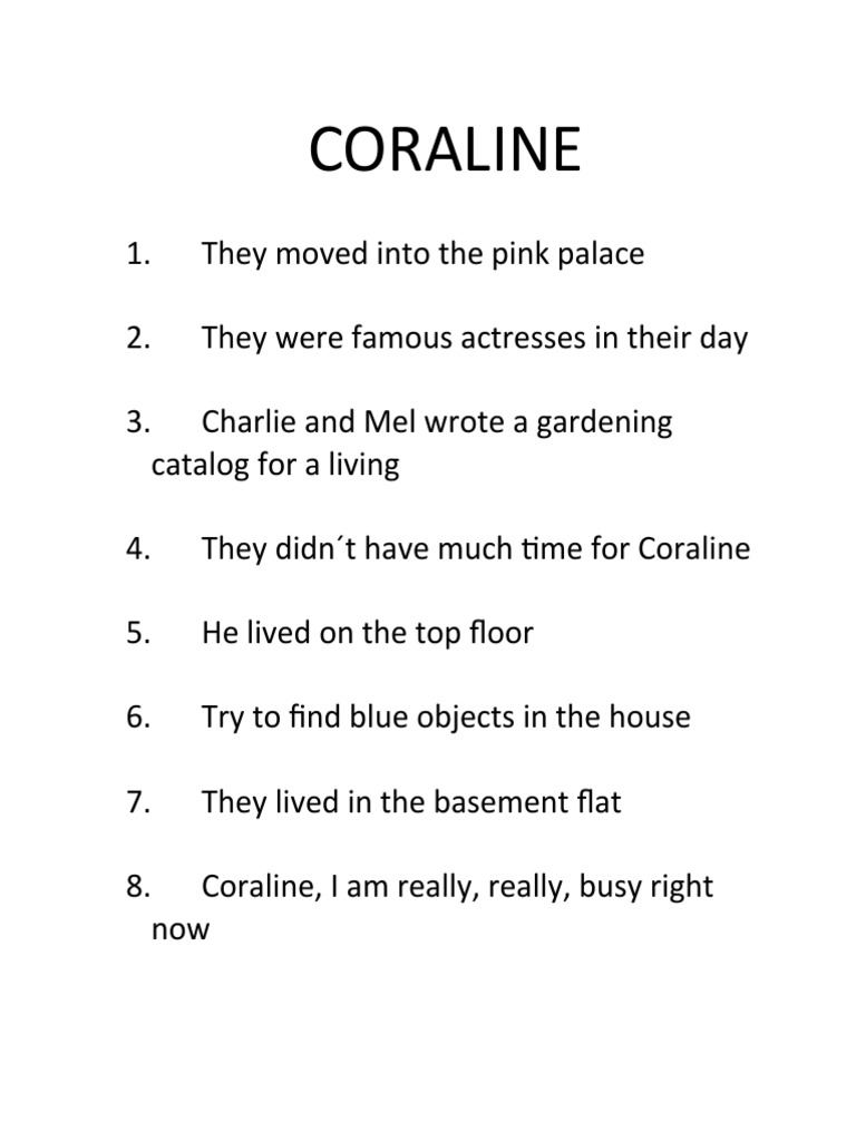 Coraline Activity | PDF