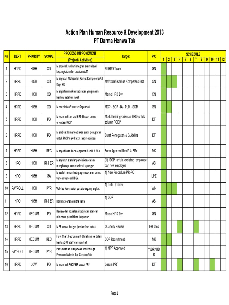 2012-Des-19 Action Plan HRD 2013 PDF | PDF