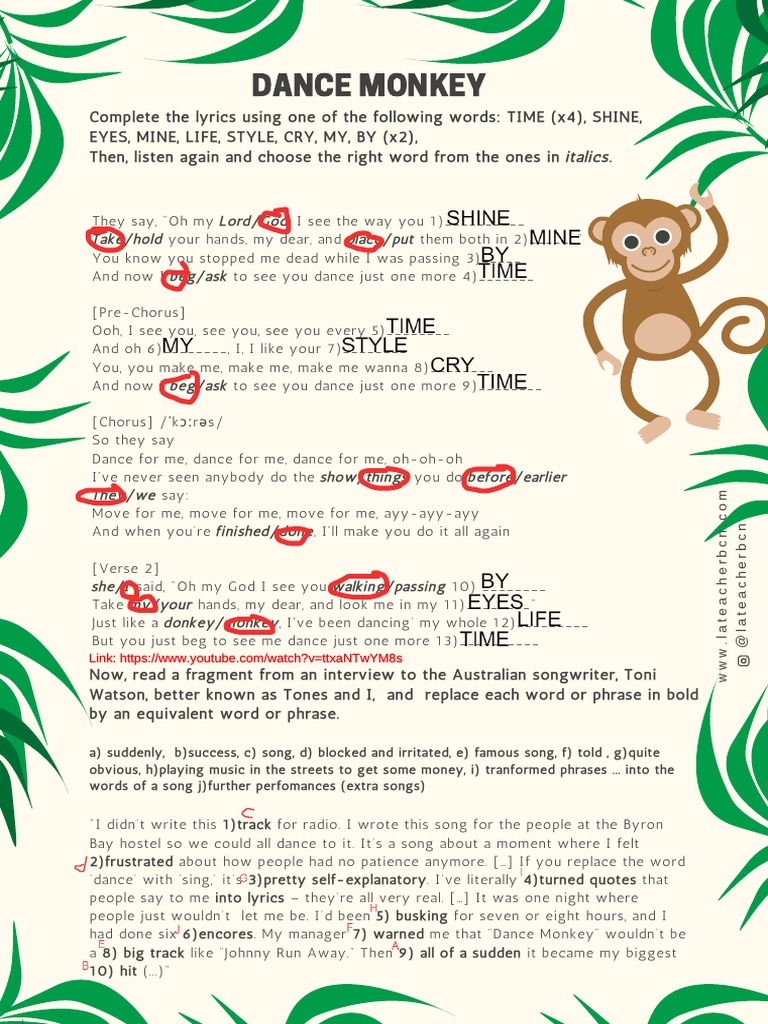 Song 1 DANCE MONKEY - Dance-Monkey-By-Tone-And-I-Ws-2 | PDF | Songs
