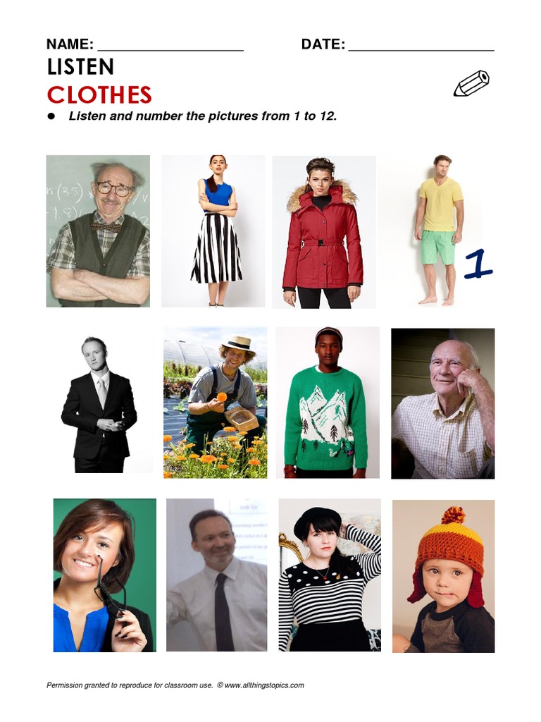 Clothes Listening Activity for Kids | PDF | Language Arts & Discipline