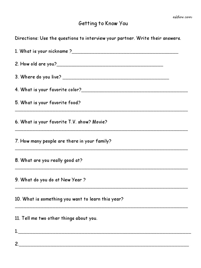 Getting To Know You 2019 | PDF | Self-Improvement