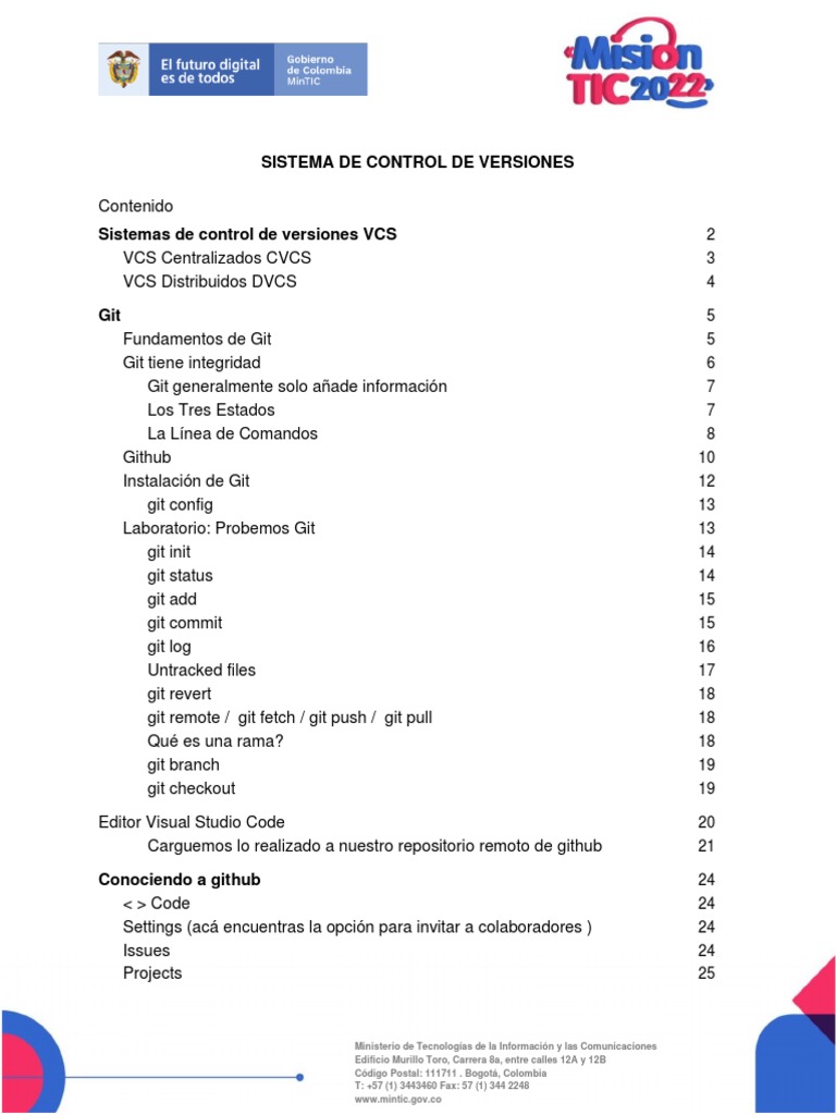 Sistema de Control de Versiones | PDF | Control de versiones | Archivo ...