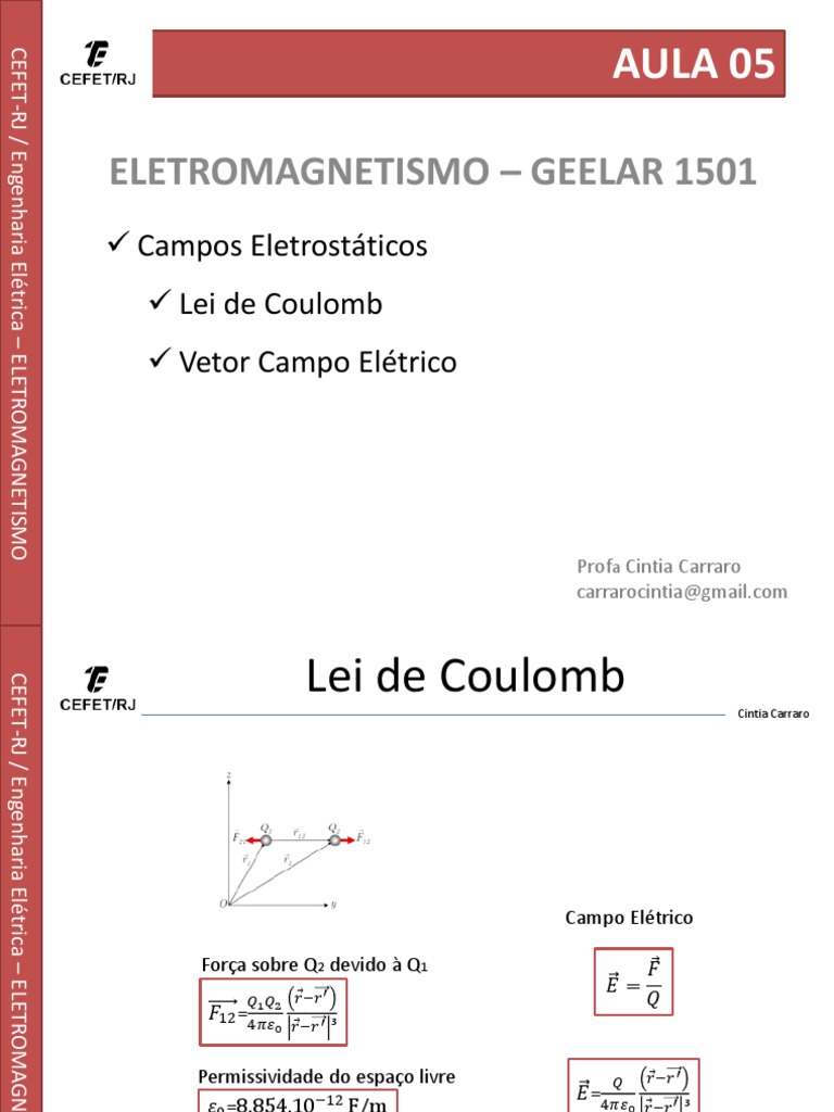 Aula 06 - Campos Eletrostáticos | PDF | Campo elétrico | Eletricidade