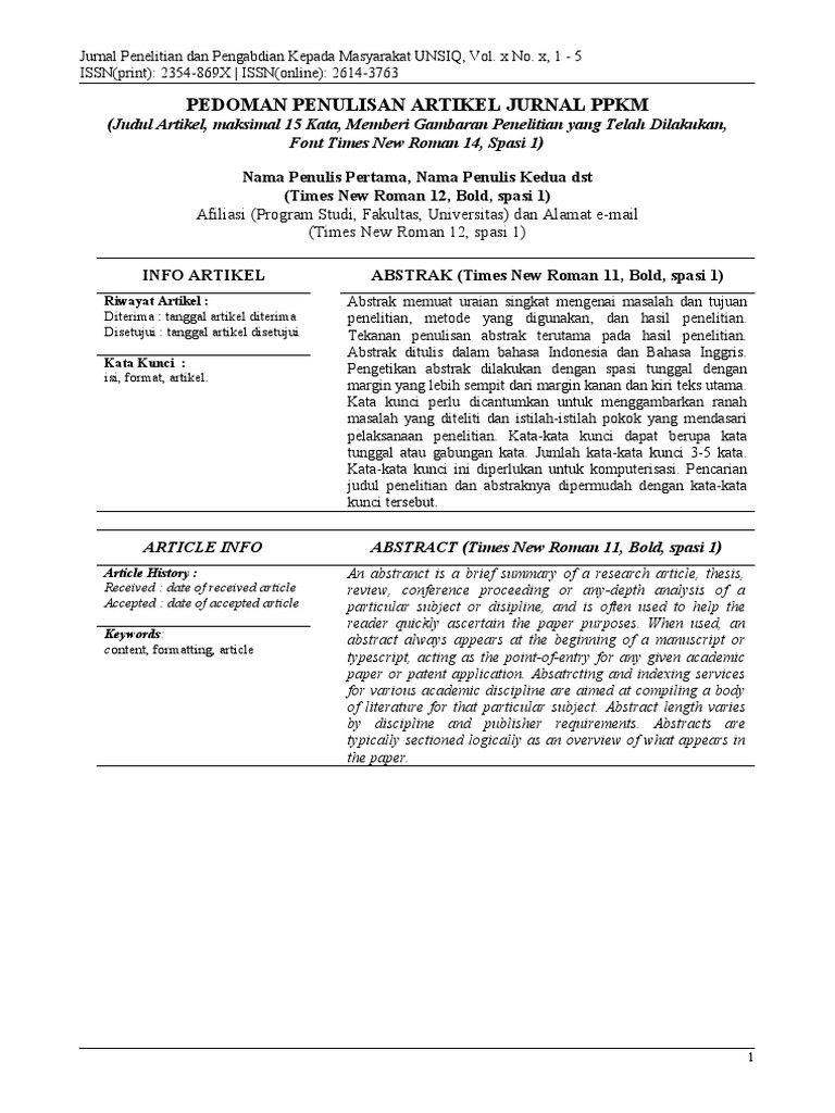 Template Jurnal PPKM | PDF