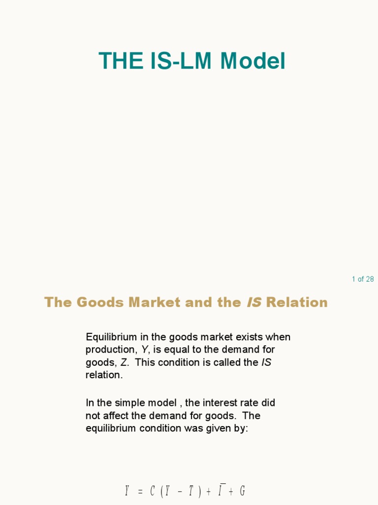 ISLM Model | Download Free PDF | Fiscal Policy | Economic Equilibrium