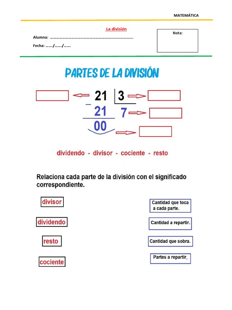 Partes de la División para Niños | PDF