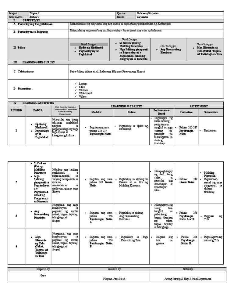 Filipino G7 - LP 5 | PDF