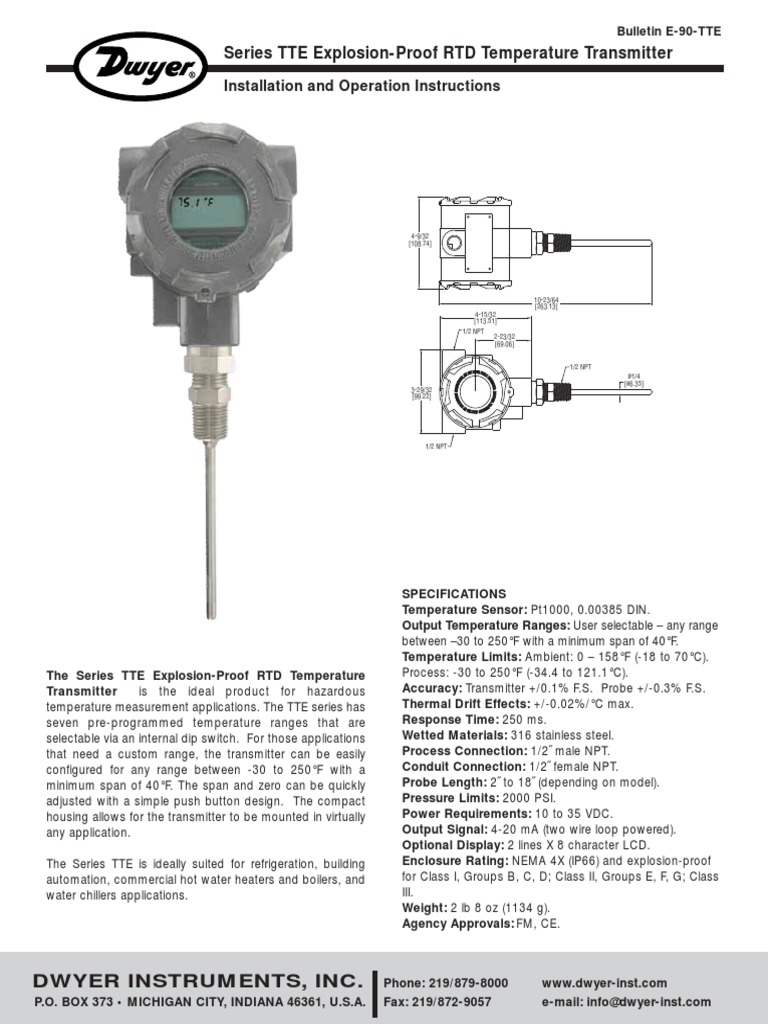 Dwyer Tte Manual | PDF | Calibration | Switch