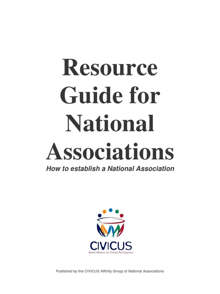 Resource Guide For National Associations: How To Establish A National ...