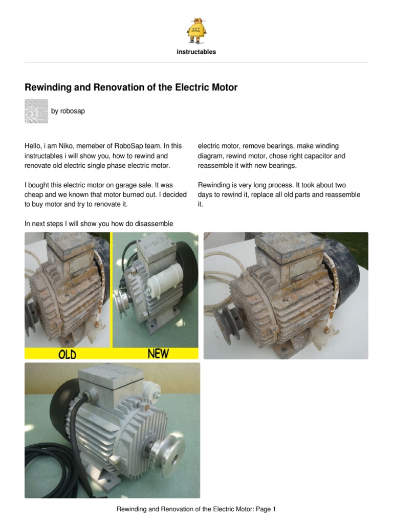 Rewinding and Renovation of The Electric Motor | PDF | Electric Motor ...